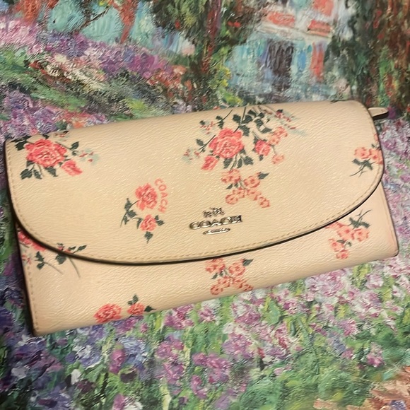 Coach | Bags | Coach Long Wallet With Flower Design | Poshmark